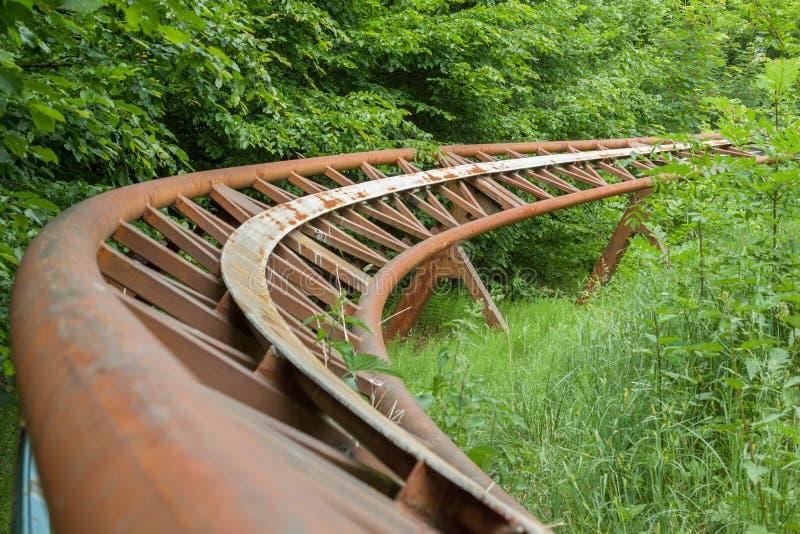 Roller coaster track stock photo. Image of metal, broken - 52377526