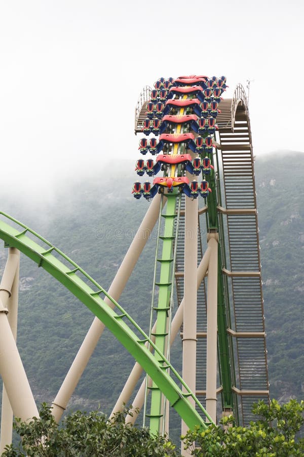 Roller coaster stock photo. Image of trees, happy, railway - 55016058