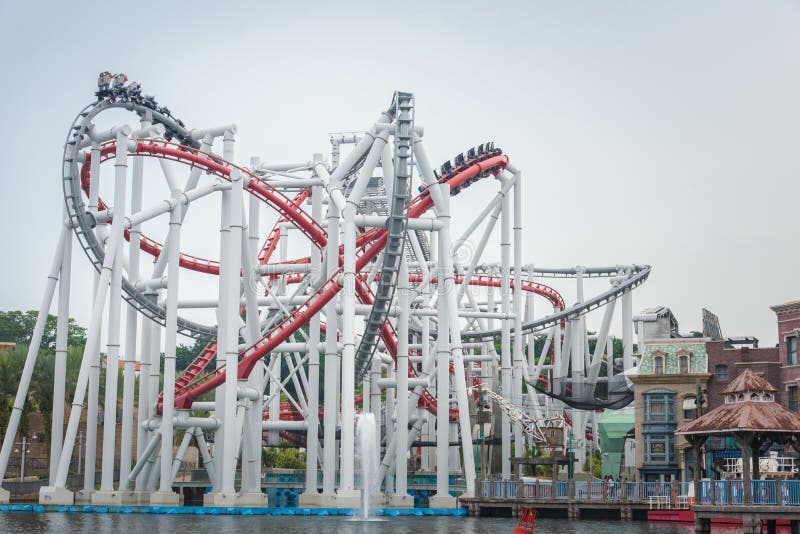 Roller coaster editorial stock image. Image of enjoyment - 81217539