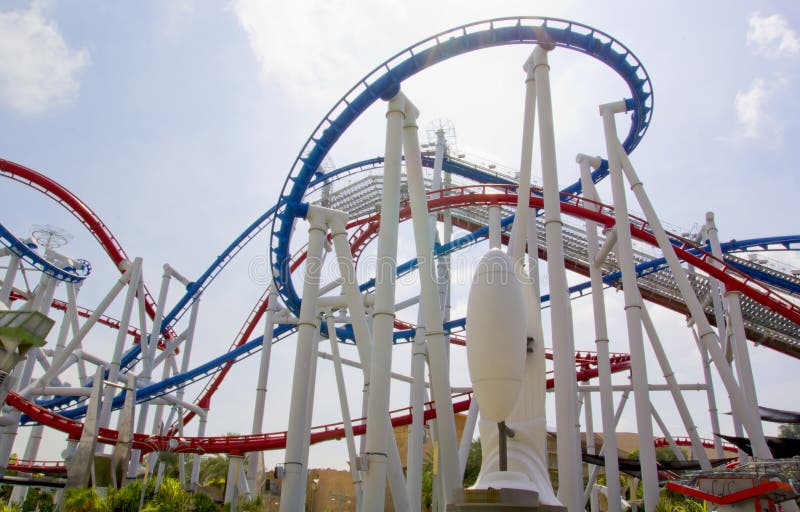 Roller Coaster in Universal Studios Sentosa Island, Singapore Editorial ...