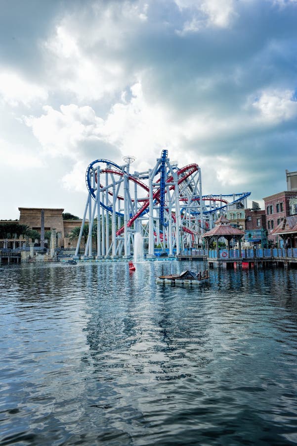 Roller Coaster in Universal Studios Singapore Editorial Stock Image ...