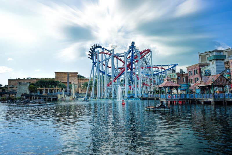 Roller Coaster in Universal Studios Singapore Editorial Photography ...