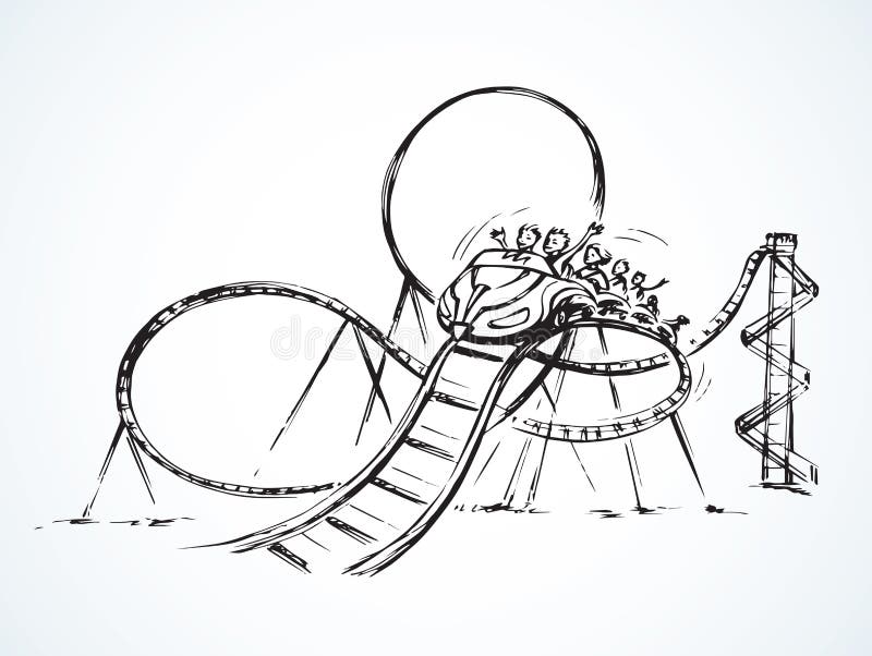 Roller Coaster Line Drawing Stock Illustrations – 112 Roller Coaster ...