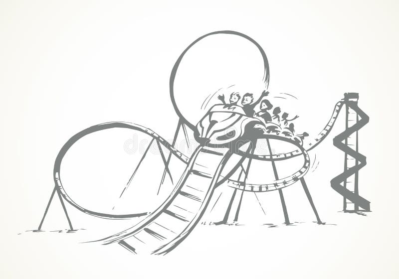 Roller Coaster Line Drawing Stock Illustrations – 112 Roller Coaster ...