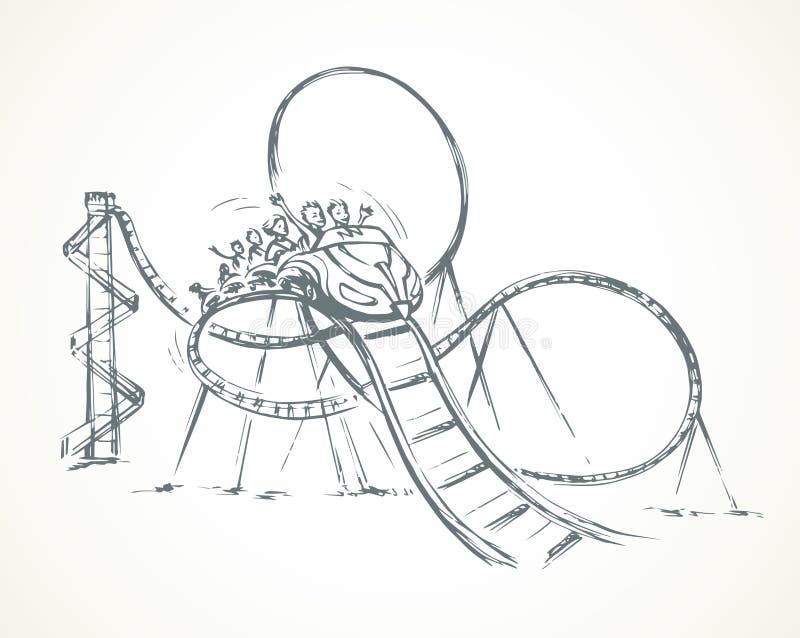 Roller Coaster Line Drawing Stock Illustrations – 112 Roller Coaster ...