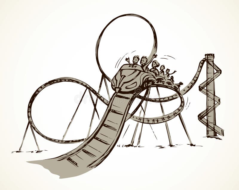 Roller Coaster Line Drawing Stock Illustrations – 112 Roller Coaster ...