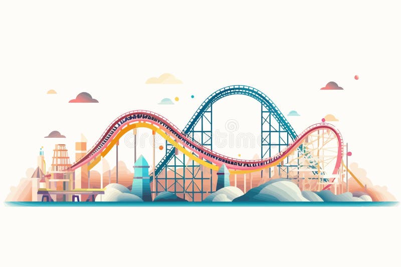 Roller Coaster Vector Flat Minimalistic Isolated Illustration Stock ...