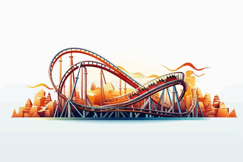 Roller Coaster Vector Flat Minimalistic Isolated Illustration Stock ...