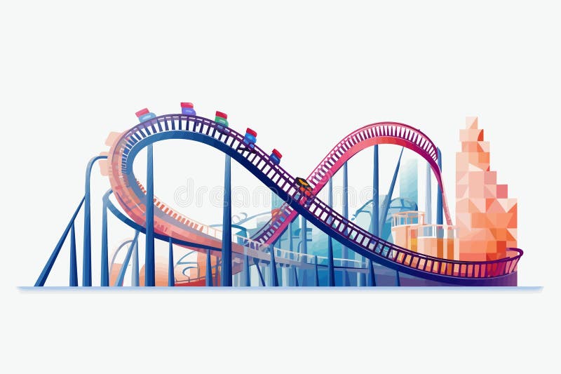 Roller Coaster Vector Flat Minimalistic Isolated Illustration Stock ...