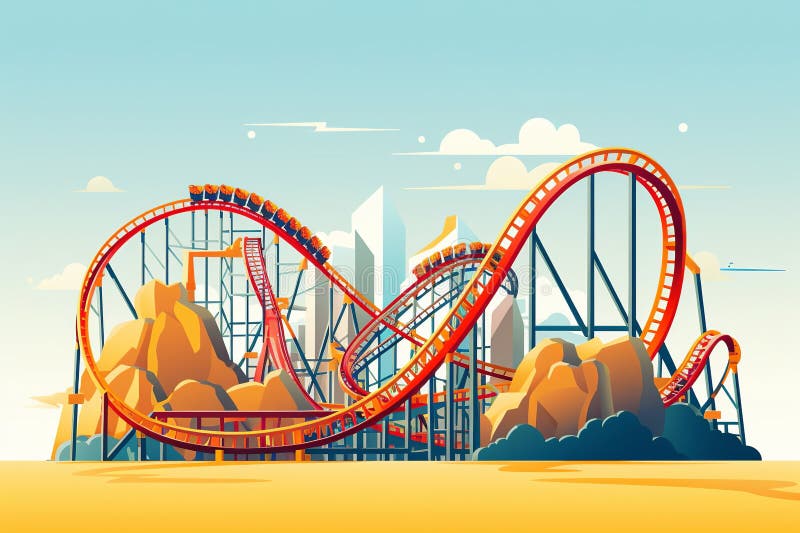 Illustration of Roller Coaster Vector Flat Minimalistic Isolated ...