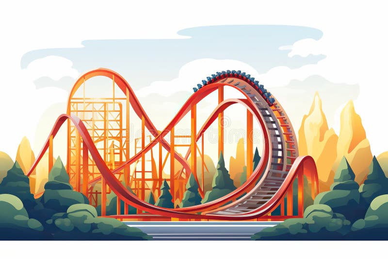 Illustration of Roller Coaster Vector Flat Minimalistic Isolated ...