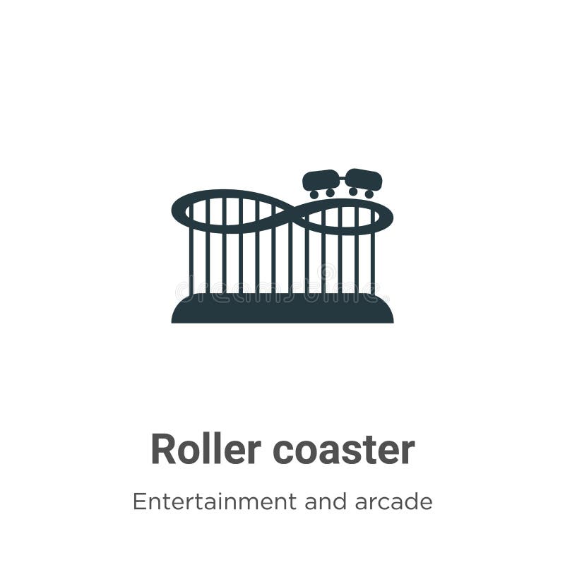 Roller Coaster Vector Icon on White Background. Flat Vector Roller ...