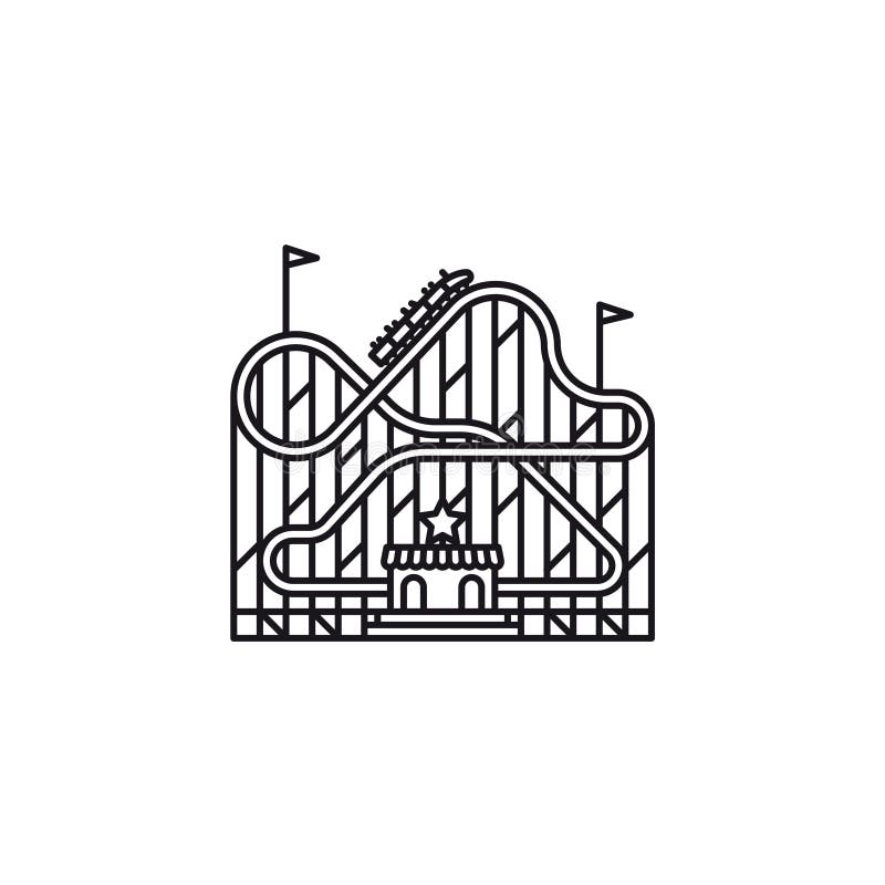 Roller Coaster Vector Line Icon Stock Vector - Illustration of vector ...