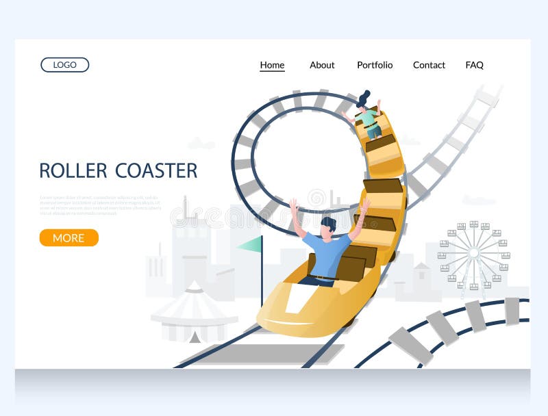 Roller Coaster Vector Website Landing Page Design Template Stock Vector ...