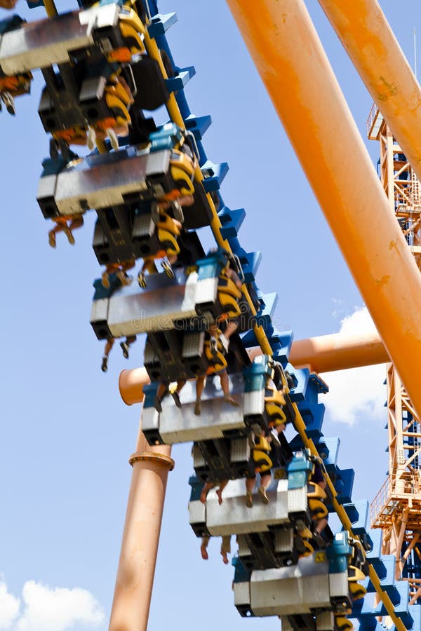 Roller Coaster View Against Summer Sky Stock Image - Image of enjoyment ...