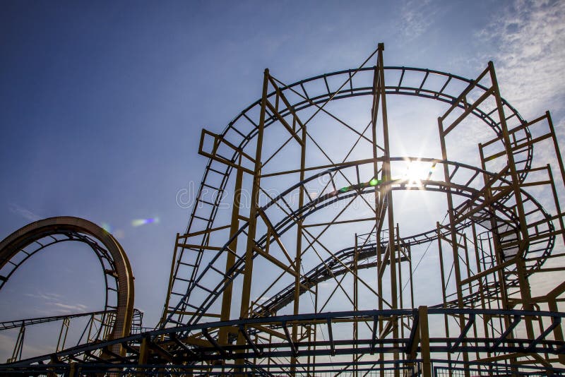 Roller coaster view stock image. Image of fairground - 117717461