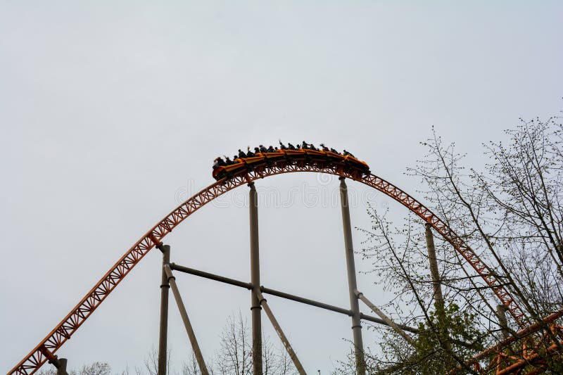 Roller coaster with wagon stock image. Image of people - 281645479
