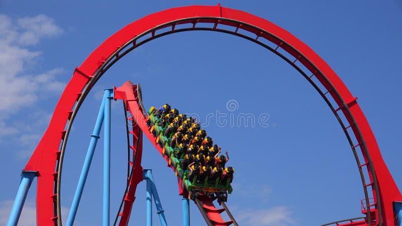 Roller Coasters at Amusement Park Editorial Stock Photo - Image of ...