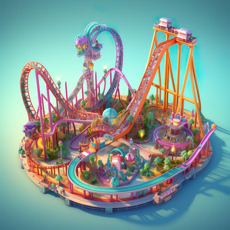 Roller Coasters Intricate Roller Coaster Tracks Capturing the Thrill AI ...