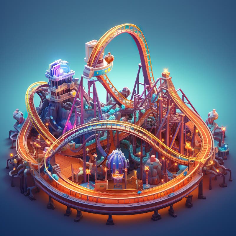 Roller Coasters Intricate Roller Coaster Tracks Capturing the Thrill AI ...