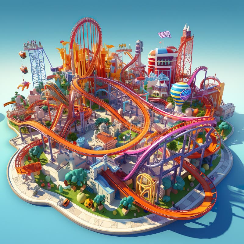 Roller Coasters Intricate Roller Coaster Tracks Capturing the Thrill AI ...