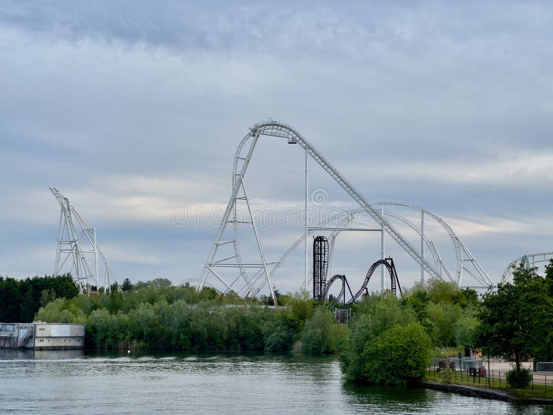 Roller Coasters at the Thorpe Park, London, England, UK Stock Photo ...