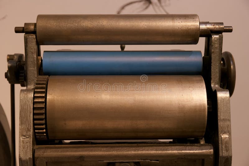 Roller, Cylinder, Printing, Machine, 20th Century, Old, Techniqu Stock ...