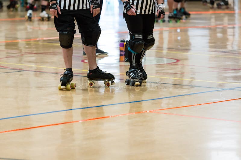 Roller Derby Referee Watches Team Stock Photo - Image of team, skates ...