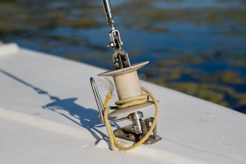 Roller Drum for Sails on a Small Sailing Boat. Sailing Boat Equipment ...