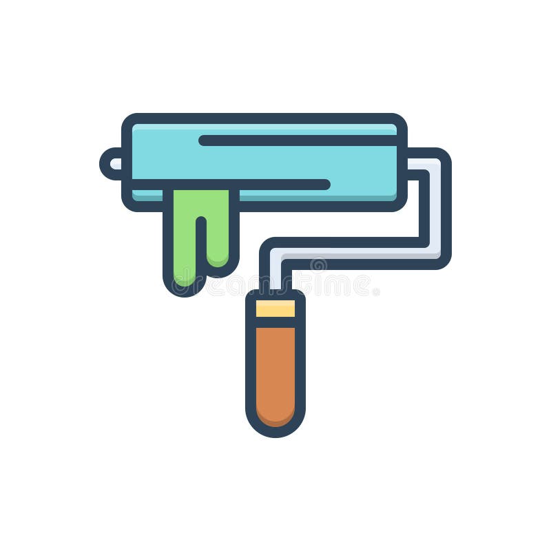 Color Illustration Icon for Roller, Painting and Brush Stock Vector ...