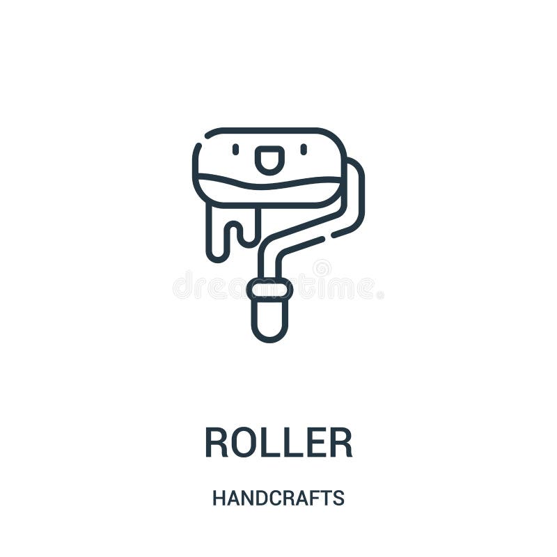 Roller Icon Vector from Handcrafts Collection. Thin Line Roller Outline ...