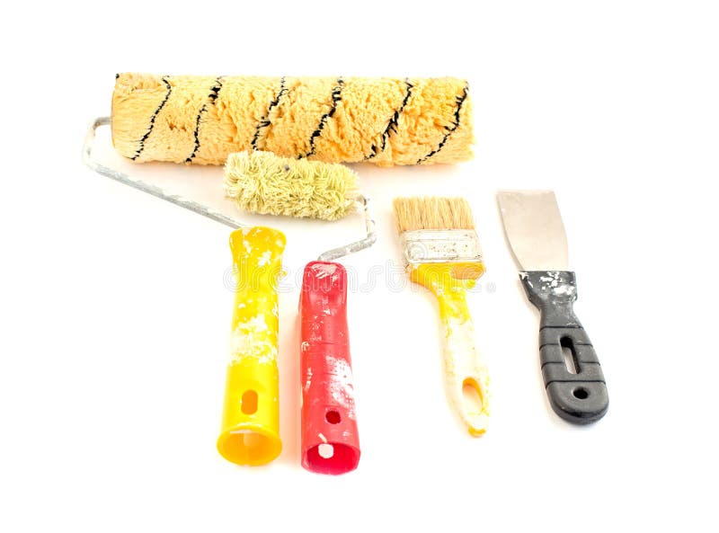 A roller and paint tank stock photo. Image of walls, tank - 95713442