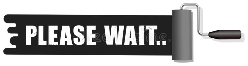 Roller Painter, Paintbrush with Text Please Wait. Stock Vector ...