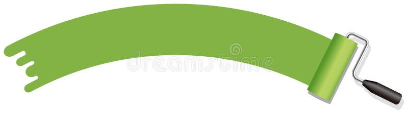 Roller Painter, Paintbrush Vector Illustration. Arch Shape | Green ...