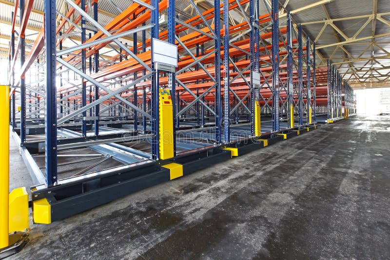 Roller racking systems stock photo. Image of warehouse - 37819208