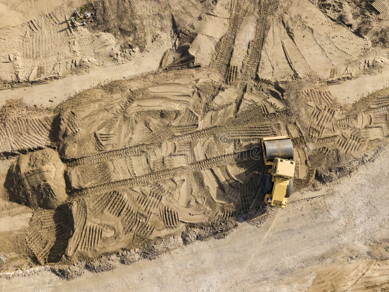 Roller Road Pavement Machine Flatten the Earth F Stock Image - Image of ...