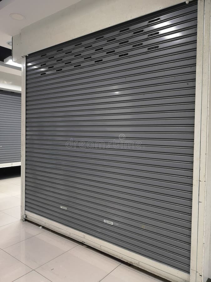 Roller Shutter Door Steel Material, Close Retail Shop Stock Photo ...