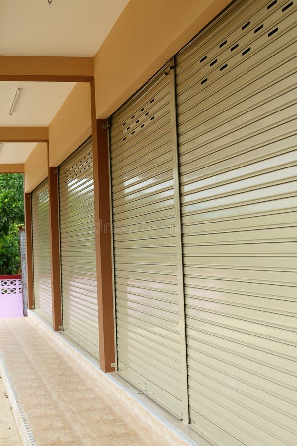 Roller shutter door stock image. Image of industrial - 96817173