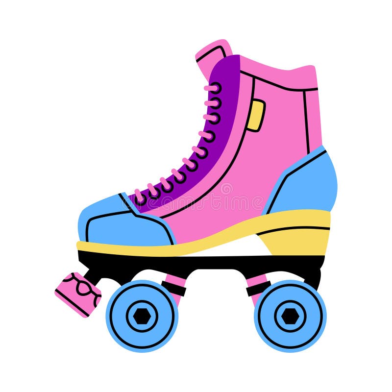 Roller Skate As Bright Item from Nineties Vector Illustration Stock ...