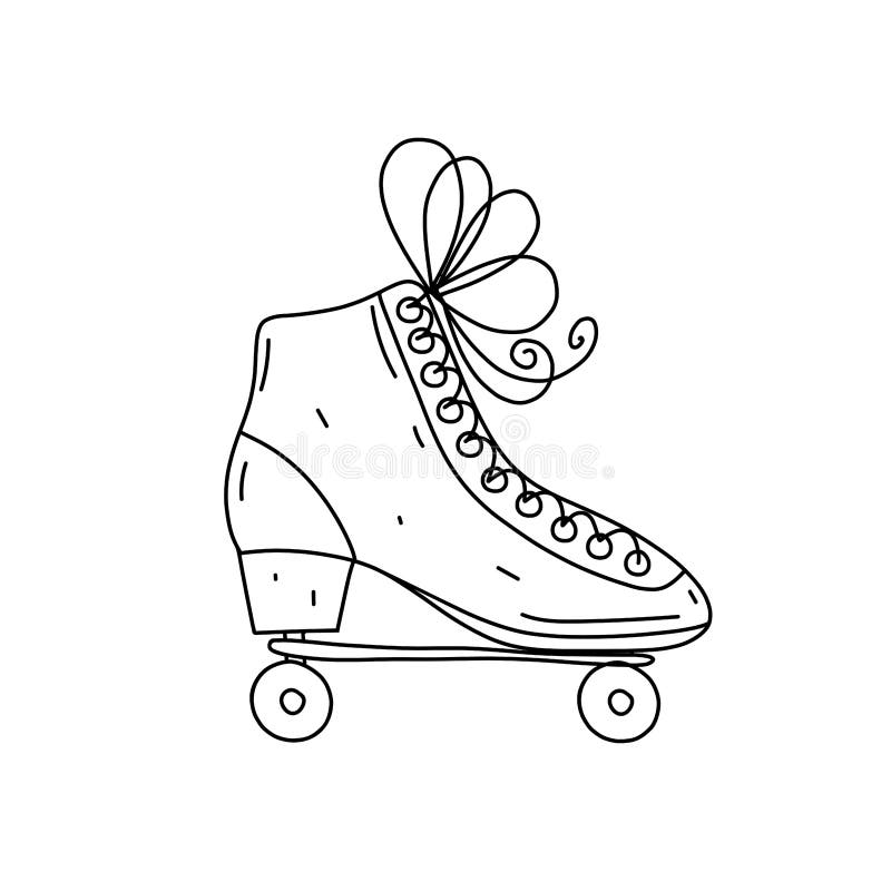 Roller Skate in Hand Drawn Doodle Style. Vector Illustration. Doodle ...