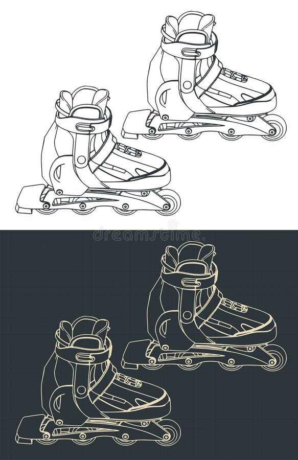 Roller skates blueprints stock vector. Illustration of blueprints ...