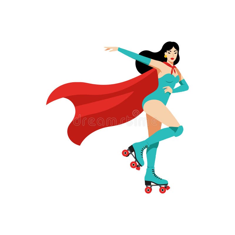 Roller-skating Superhero in Vibrant Attire Showcasing Dynamic Movement ...