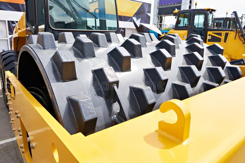 Roller soil compactor stock image. Image of industrial - 255549513