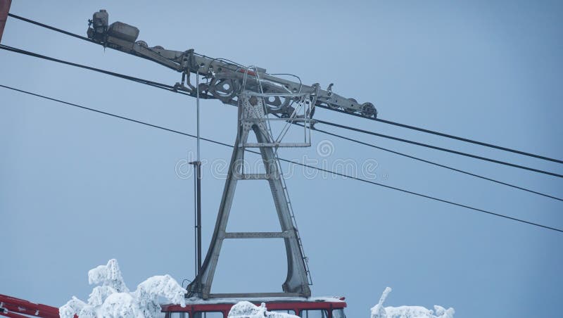 The Roller System of a Cable Car of a Ski Resort on Top of the ...