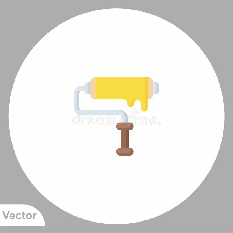 Roller Vector Icon Sign Symbol Stock Vector - Illustration of flat ...