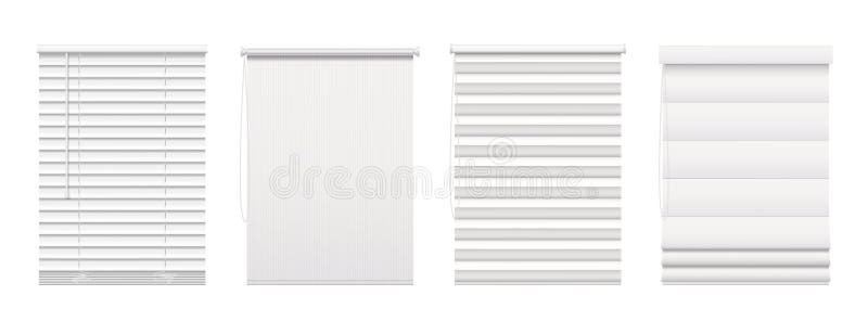 Roller Window Blinds and Curtains, Roll Jalousie Stock Vector ...