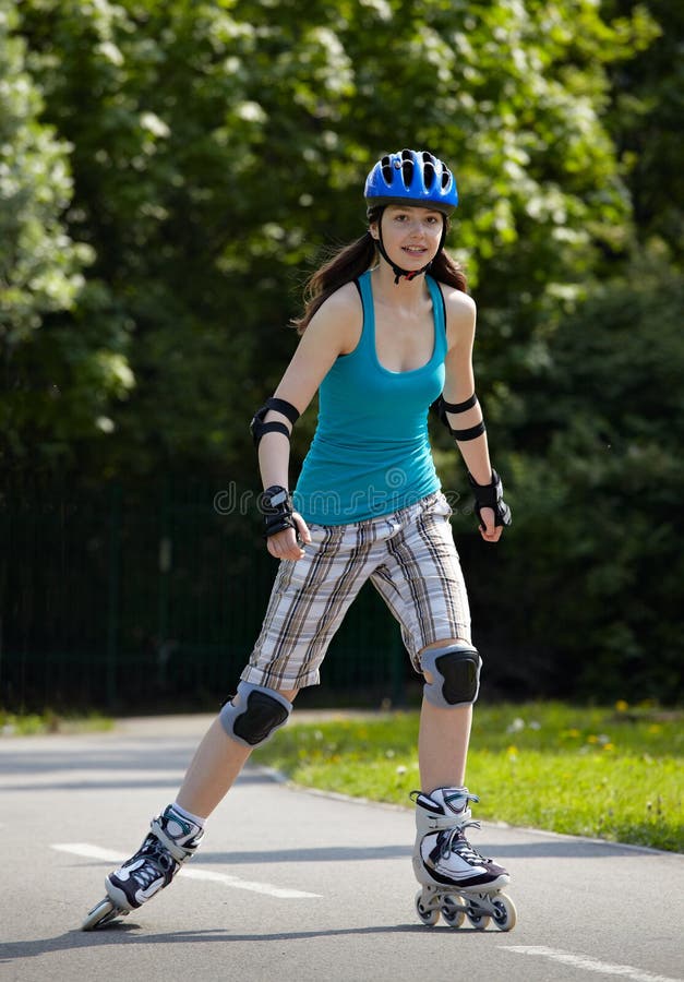 Rollerblade girl I. stock image. Image of active, rollerblading - 14267339