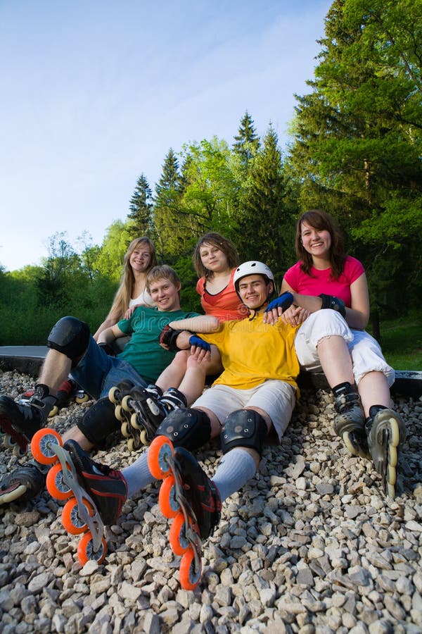 Rollerblading stock image. Image of females, rollerblading - 12475767