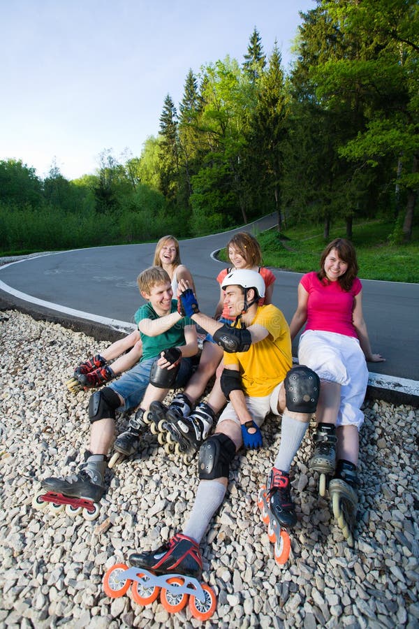 Rollerblading stock photo. Image of group, inline, city - 12773474