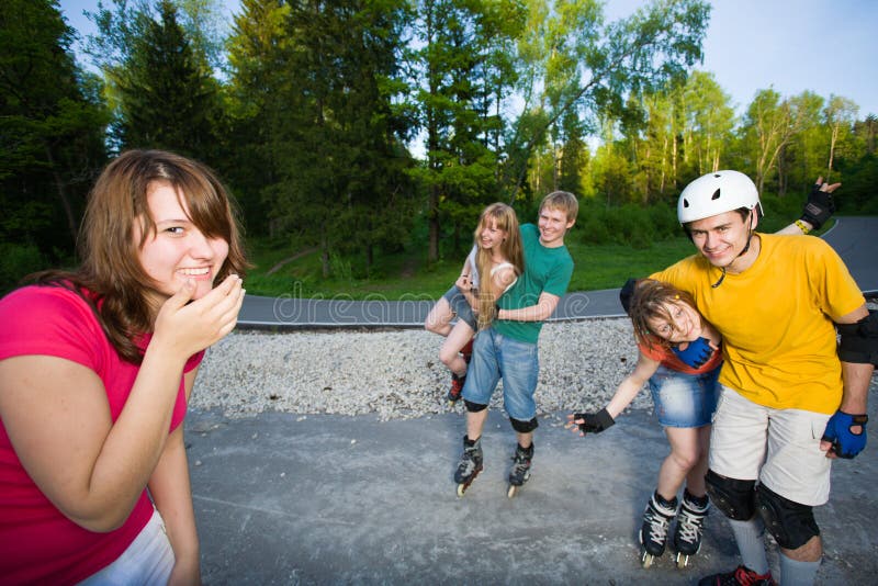 Rollerblading stock photo. Image of group, rollerblading - 12773548